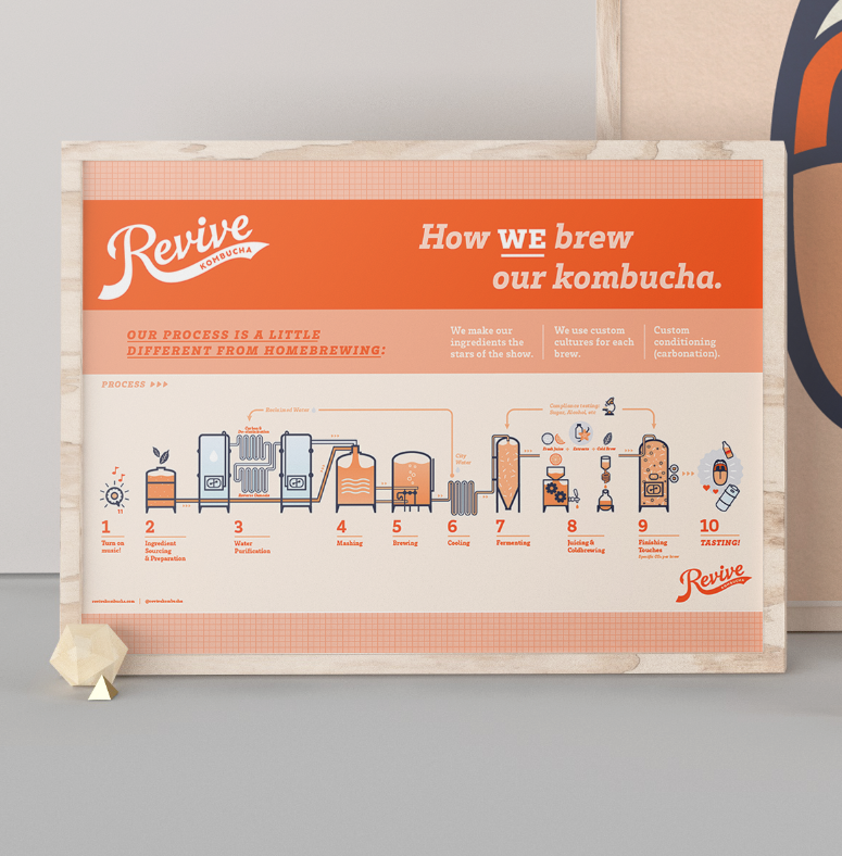 Revive Kombucha Infographic Posters | Courage Co. Design